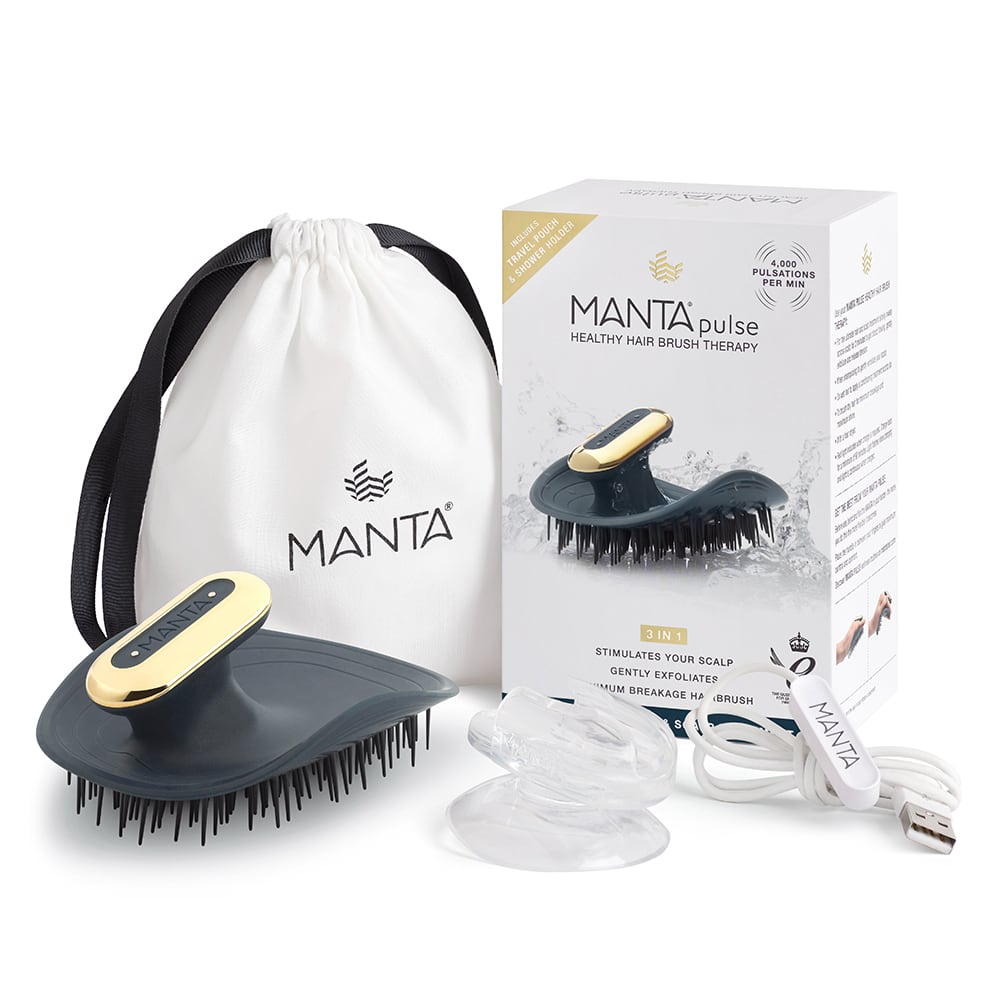 Manta Healthy Hair Brush - PULSE Massage Hair Brush - Deep Ocean Blue ...